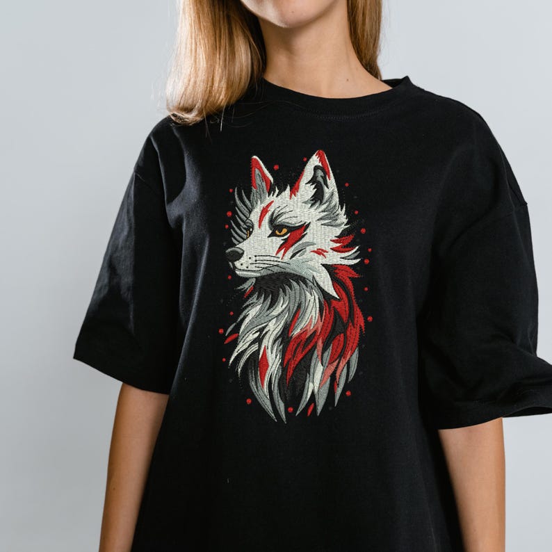 Wolf Embroidery Design, White Wolf Face Embroidery, Mystic Wolf Head ...