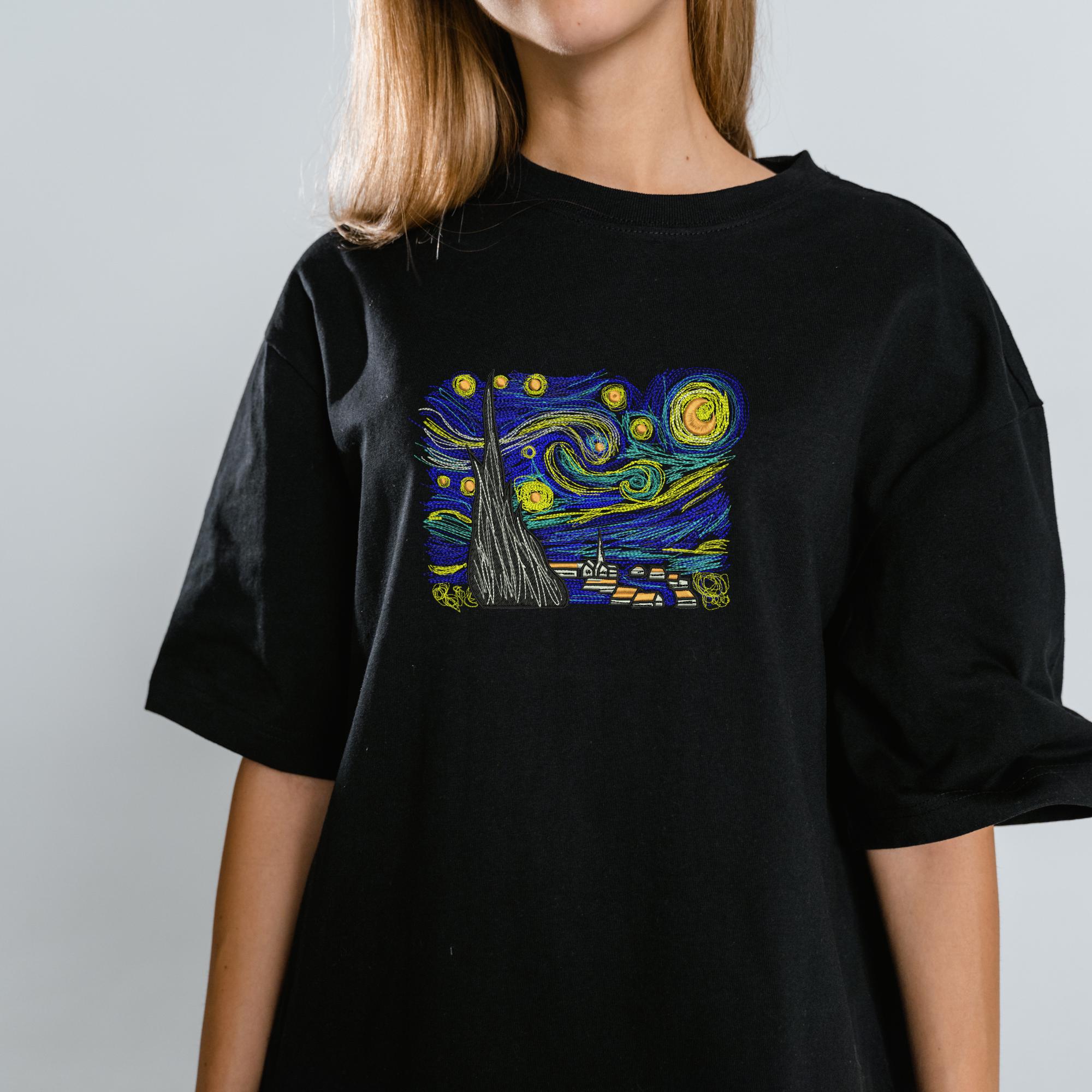 Starry Night Embroidery Design, Van Gogh Machine Embroidery, Art ...