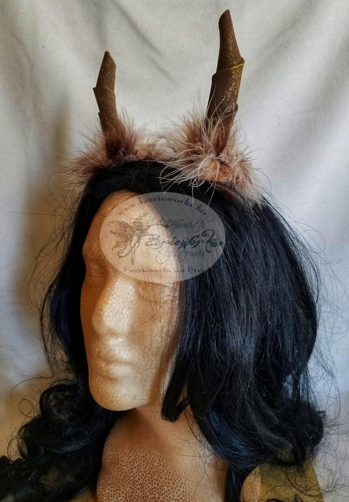 HORNS Furry Clip on PURPLE and BROWN Fuzzy Lightweight Horns - Etsy