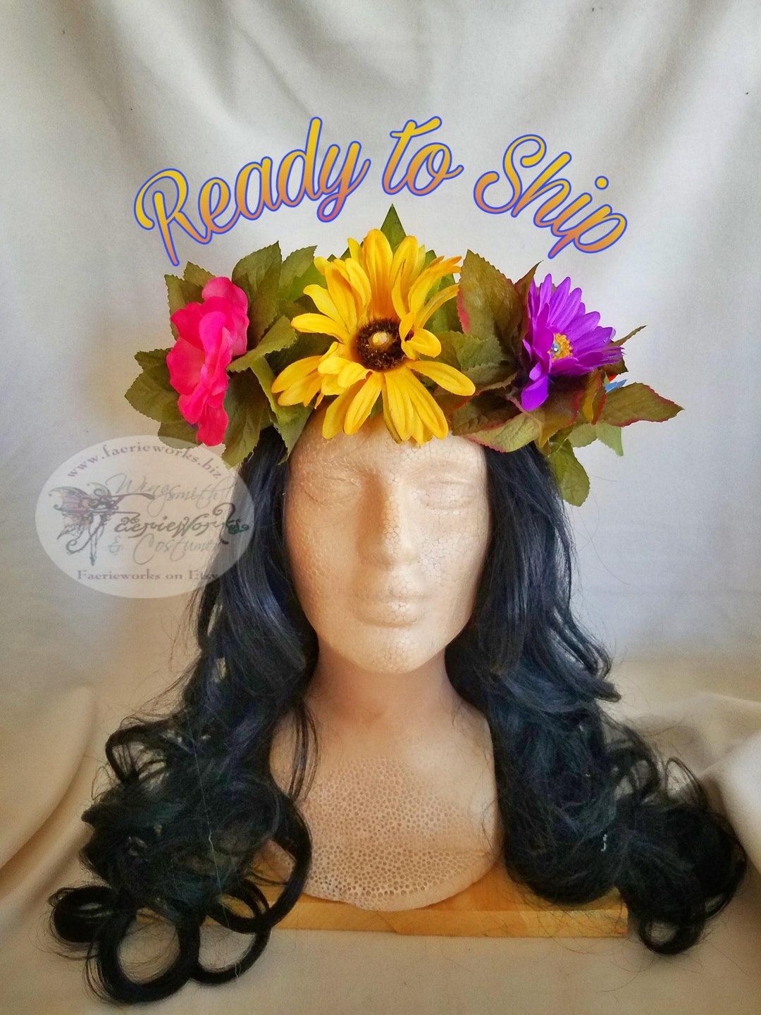 Rainbow Flower Headpiece Fairy Crown Faery Queen Cosplay Halloween ...