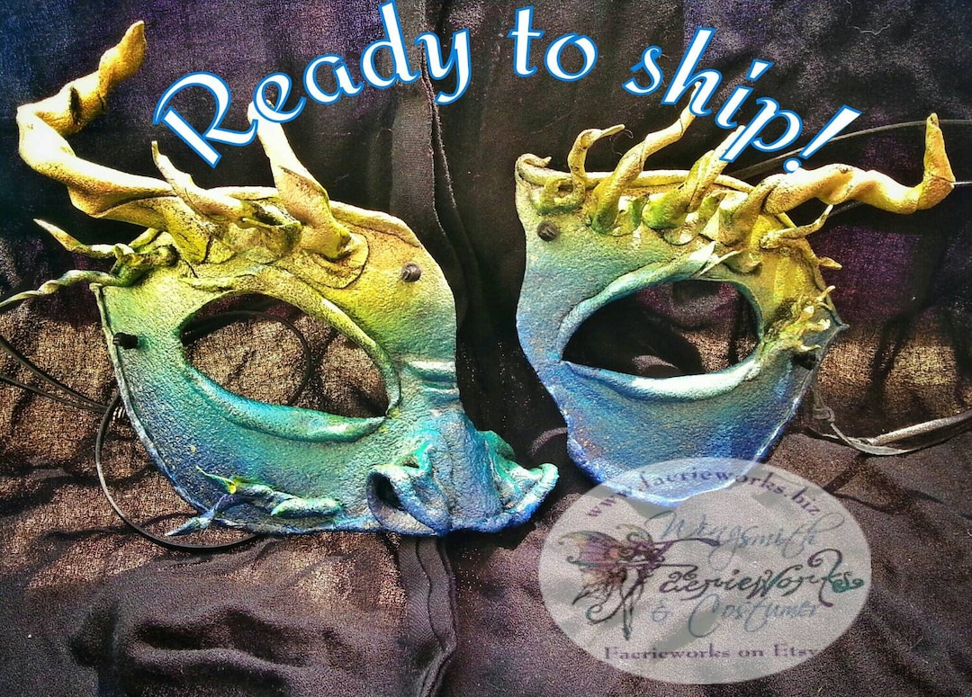 Dragon Mask Sea Dragon Half Mask Couples Masks Couples Costume LARP ...