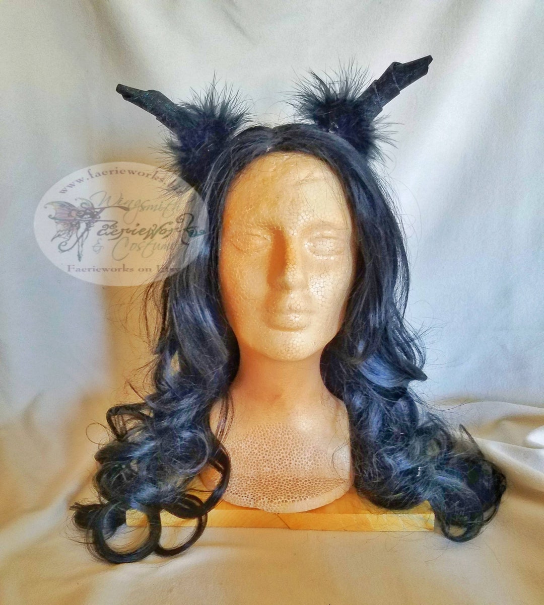 HORNS Fuzzy Furry Clip on Lightweight Horns for Cosplay Halloween Dress ...