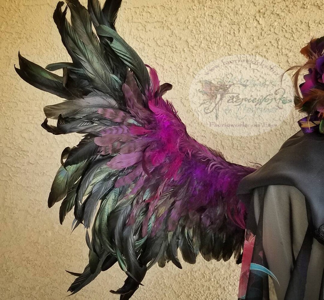 Black and Purple Raven Feather Wings Real Feathers In-stock - Etsy