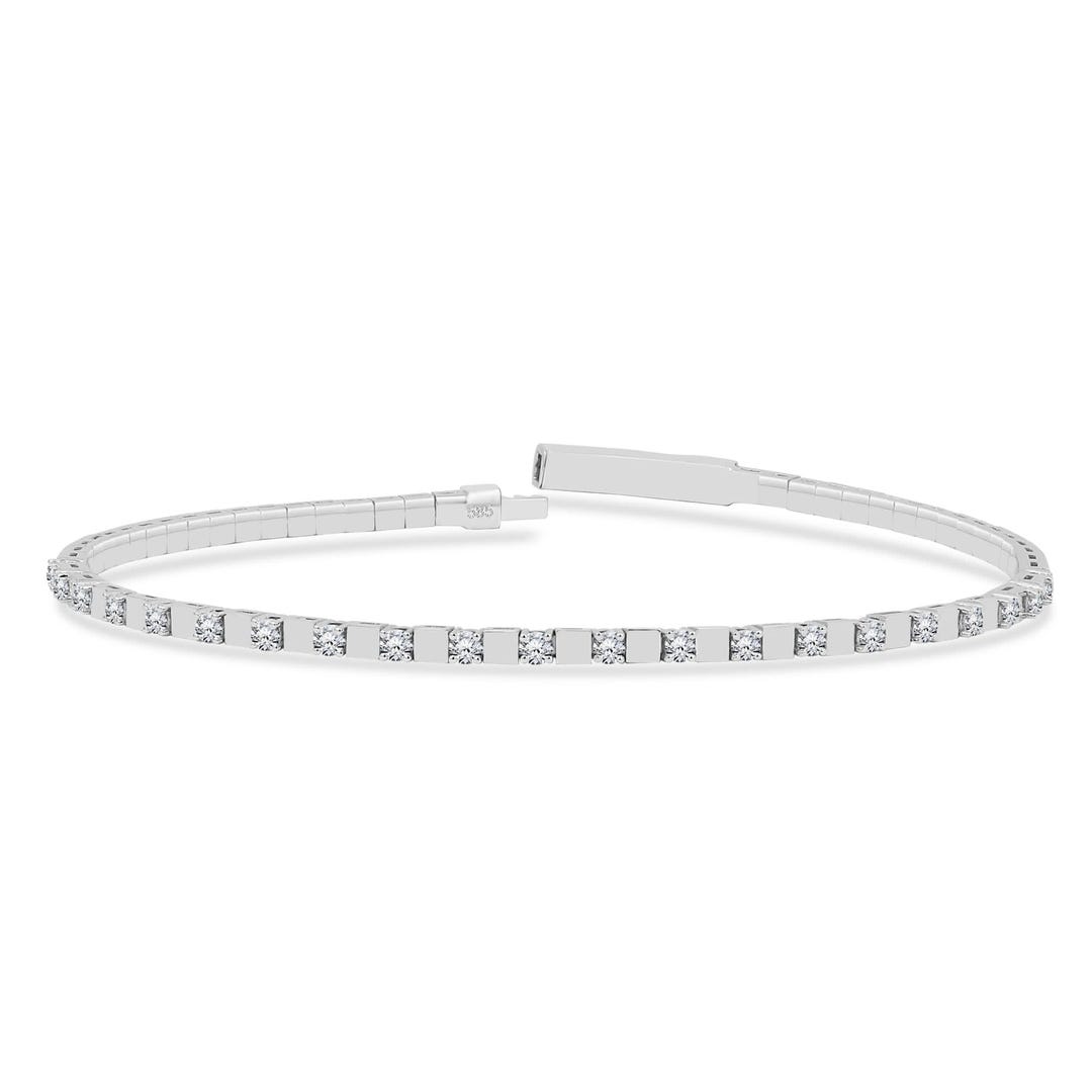 14k Gold Diamond Square Wisp Bracelet, Gold Wisp Bracelet, Diamond Flex ...