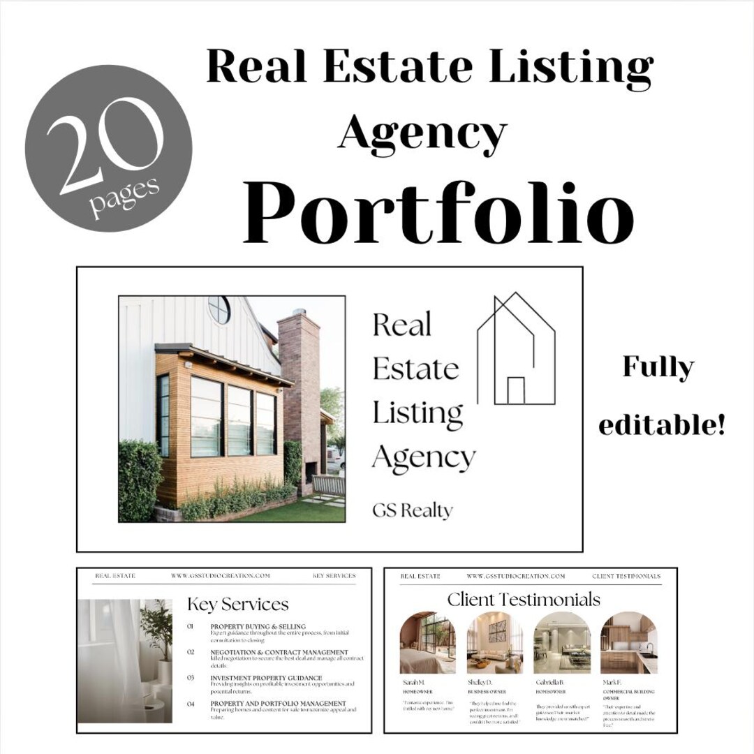 Real Estate Portfolio Template | 20 Pages Editable Presentation for ...