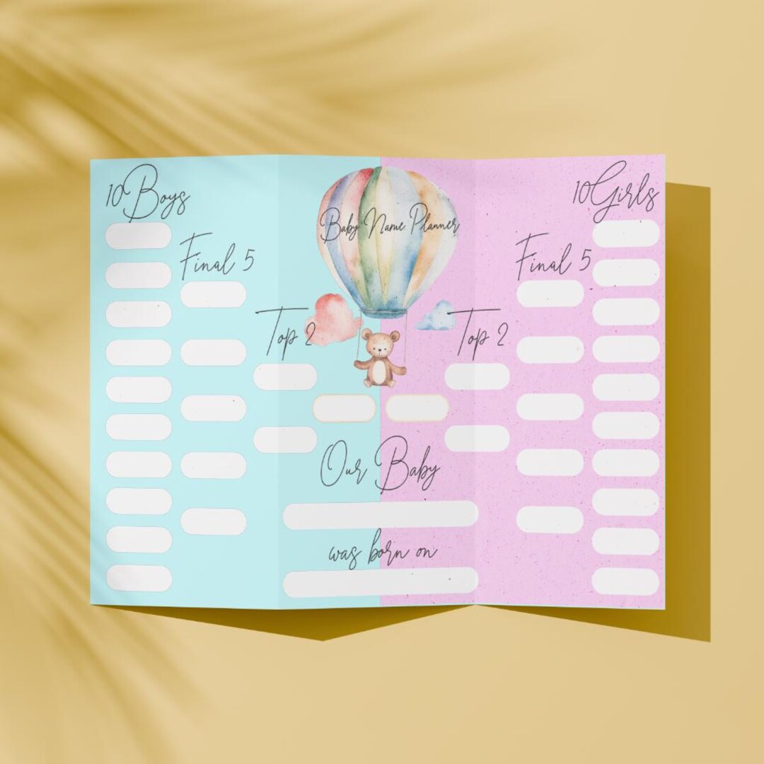 Baby Name Planner Digital File - Boy Names - Girl Names - Baby Planner ...