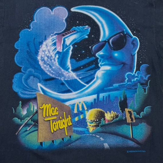 RARE VTG 80s McDonalds Mac Tonight Tshirt - Gem