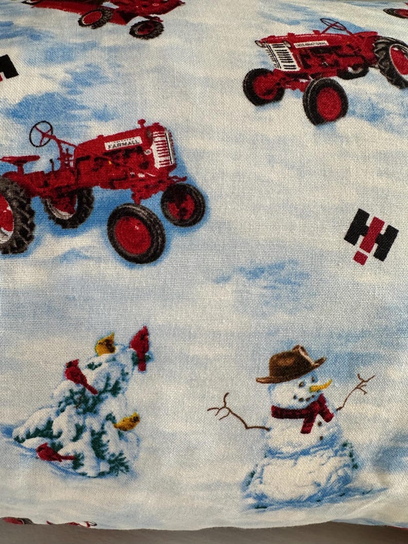 Farmall Tractor Pillow With Removable Washable Cotton Cover, 12" X 16 ...