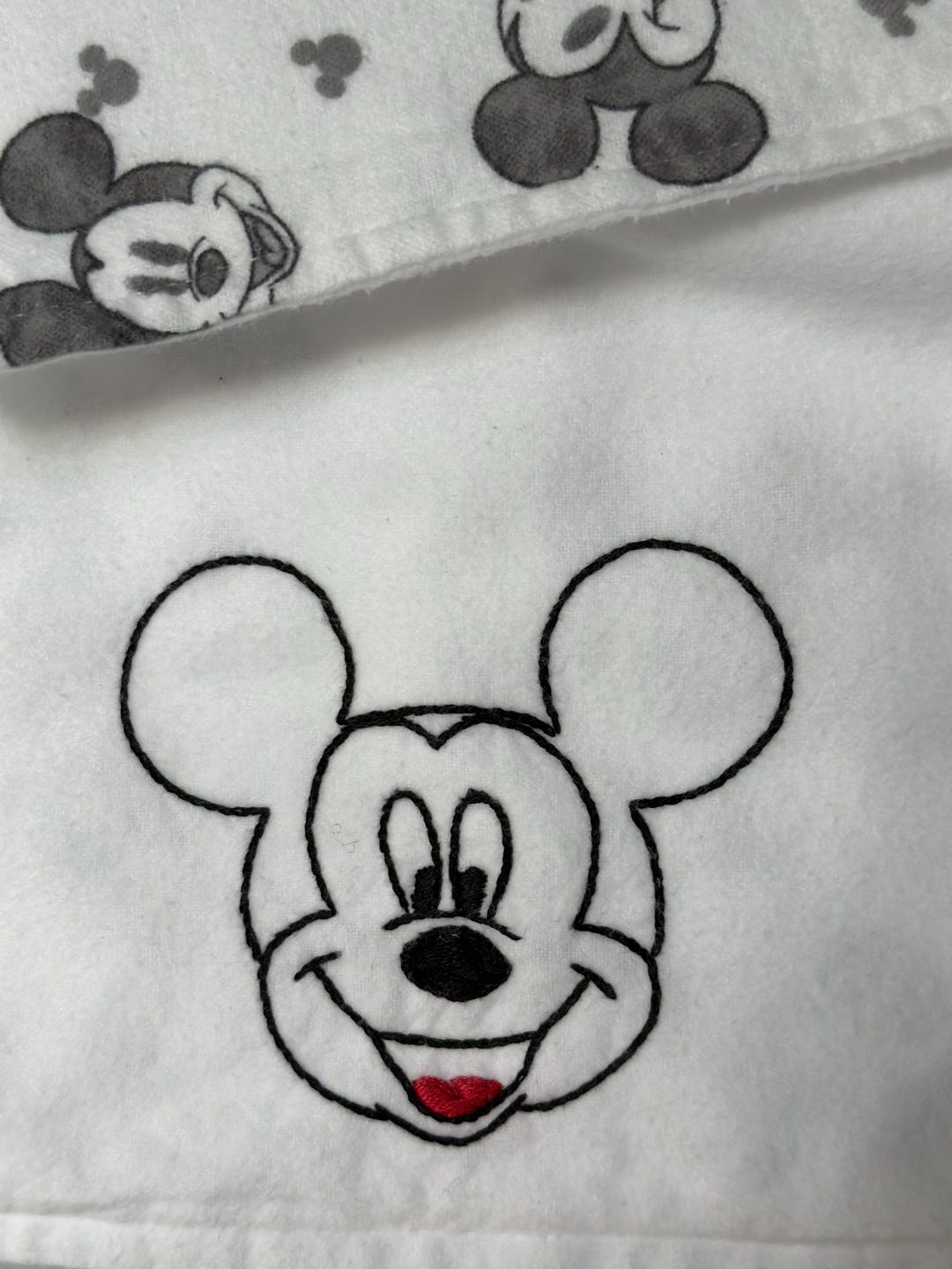 Mickey Mouse Snuggly Flannel Burp Cloth, 2-sided, Hand Sewn, Hand ...
