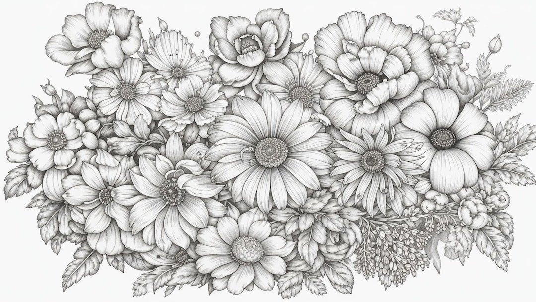 Wonderful Coloring Pages of Flowers Immersion in the World of Harmony ...