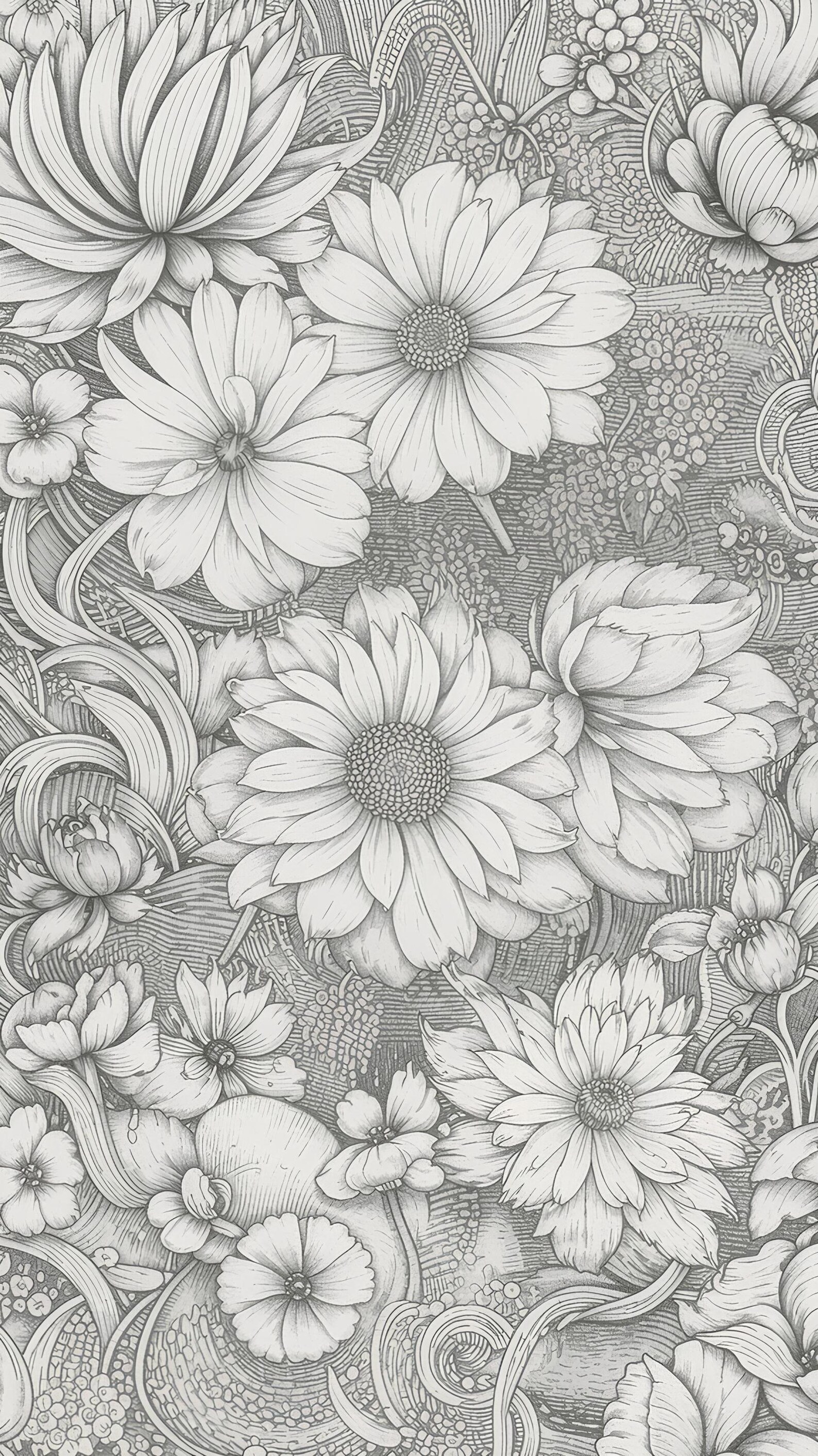 Inspiring Spring Flowers Coloring Pages 5 Coloring Pages - Etsy