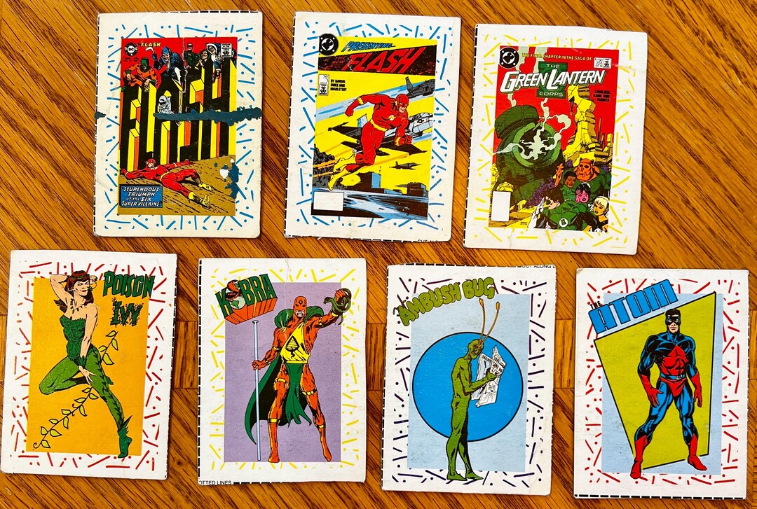 DC Comics Trading Cards: 1989 Heroes, Villains, Moments - Set of 7 - Etsy