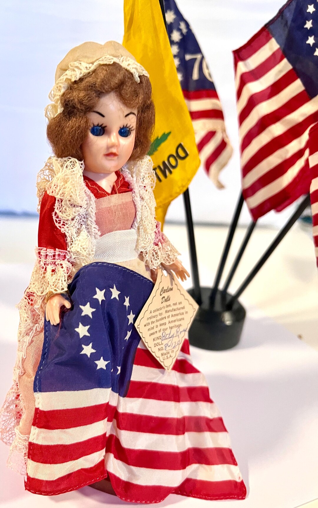 Carlson Bicentennial Betsy Ross Doll With Flags - Etsy