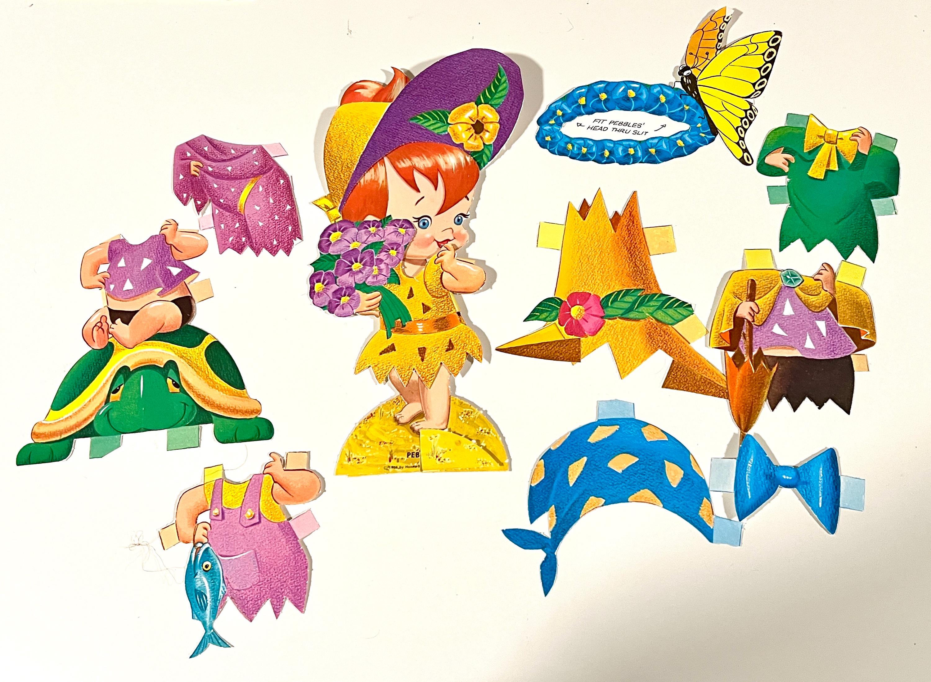 1966 Pebbles and Bam Bam Paper Dolls - Etsy