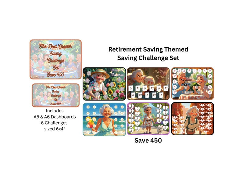 Retirement Themed Saving Challenge Set / 6 Challenges / Save 450 - Etsy