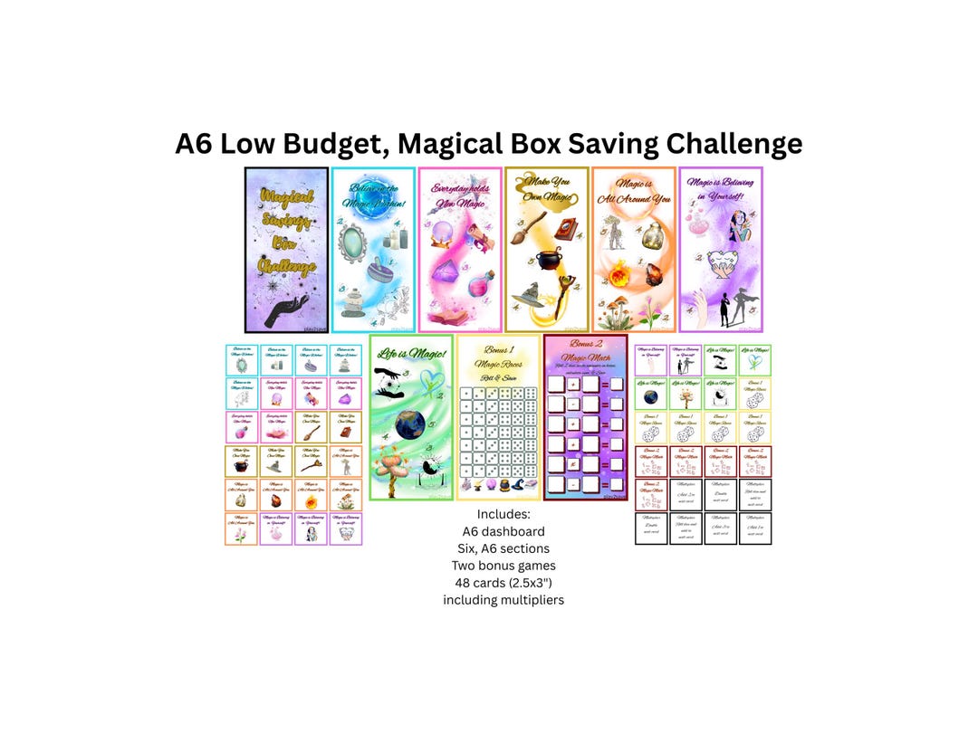 Lower Budget A6 Magical Box Saving Challenge Game - Etsy