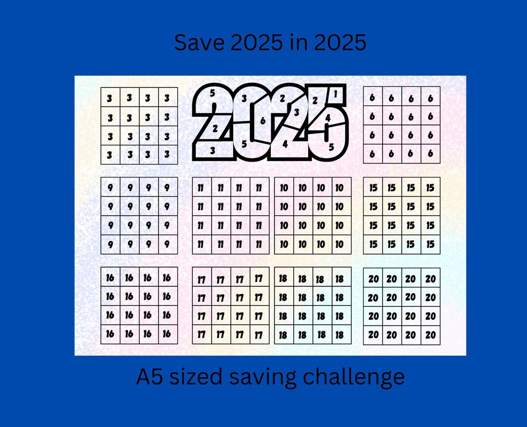 A5 and A4 Sized Save 2025 in 2025 Saving Challenge - Etsy