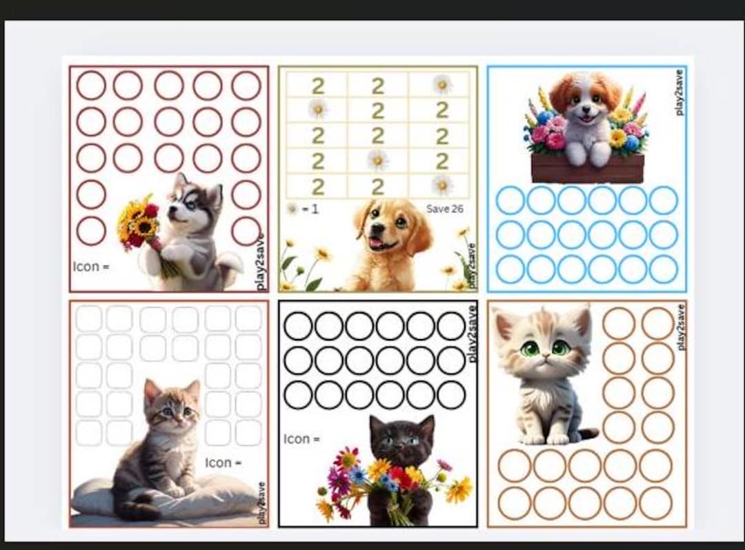 Printable Micro Tiny Saving Challenge Set of 6 - Etsy
