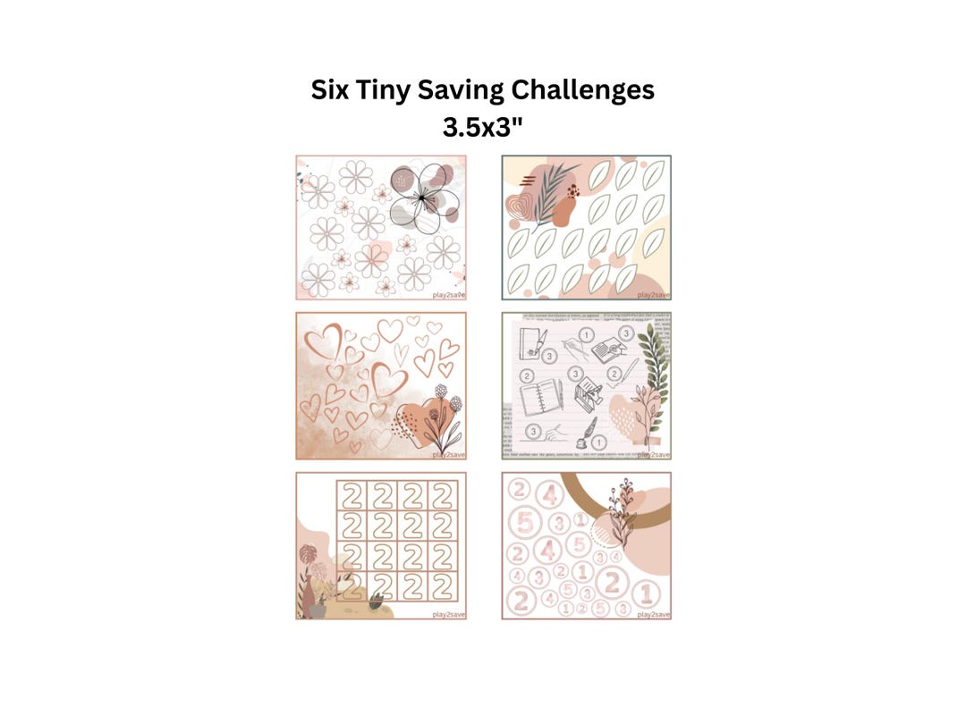 Micro / Tiny Saving Challenge Set of 6 / Digital Download - Etsy