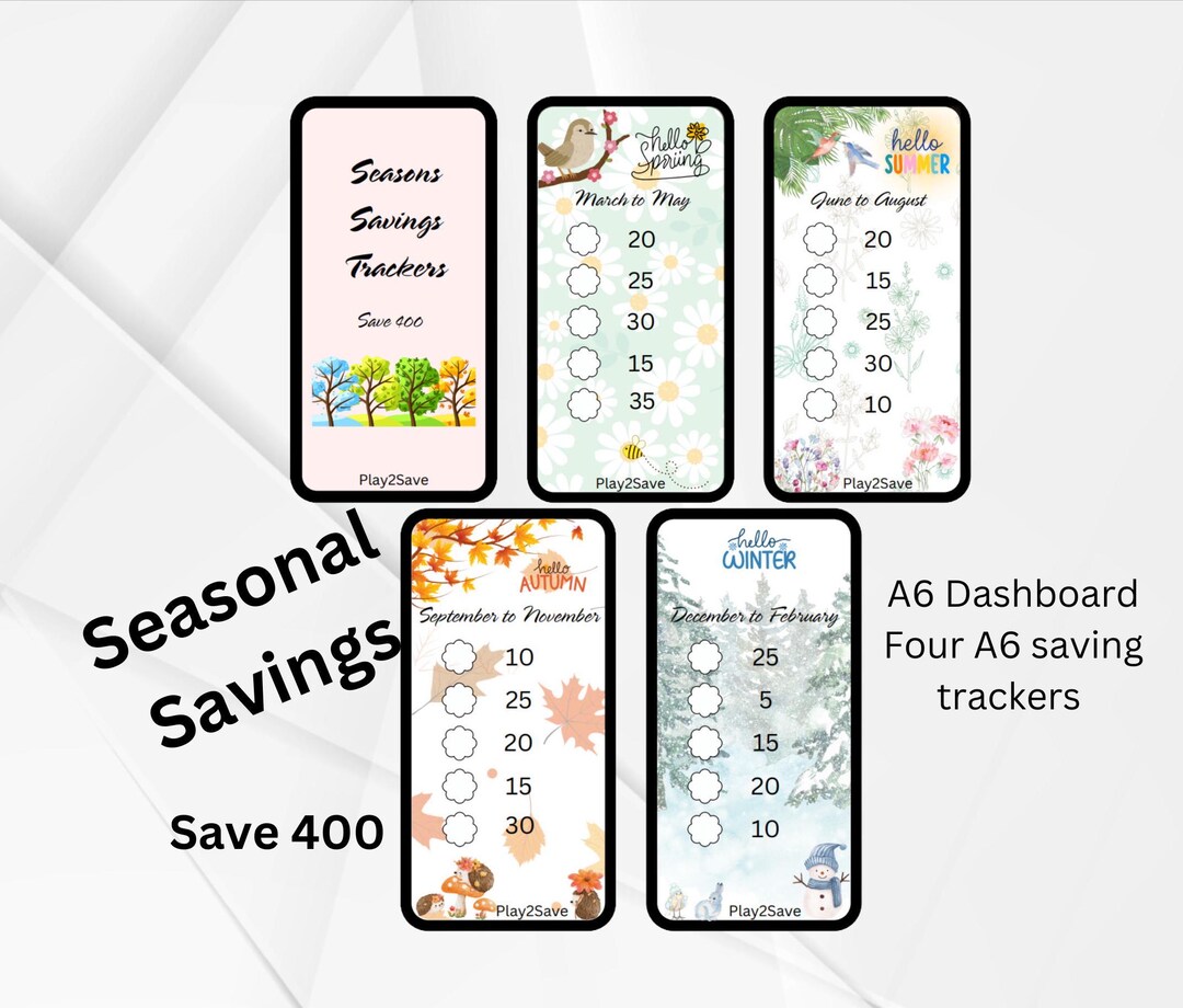 A6 Seasons Saving Challenge to Save 400 - Etsy