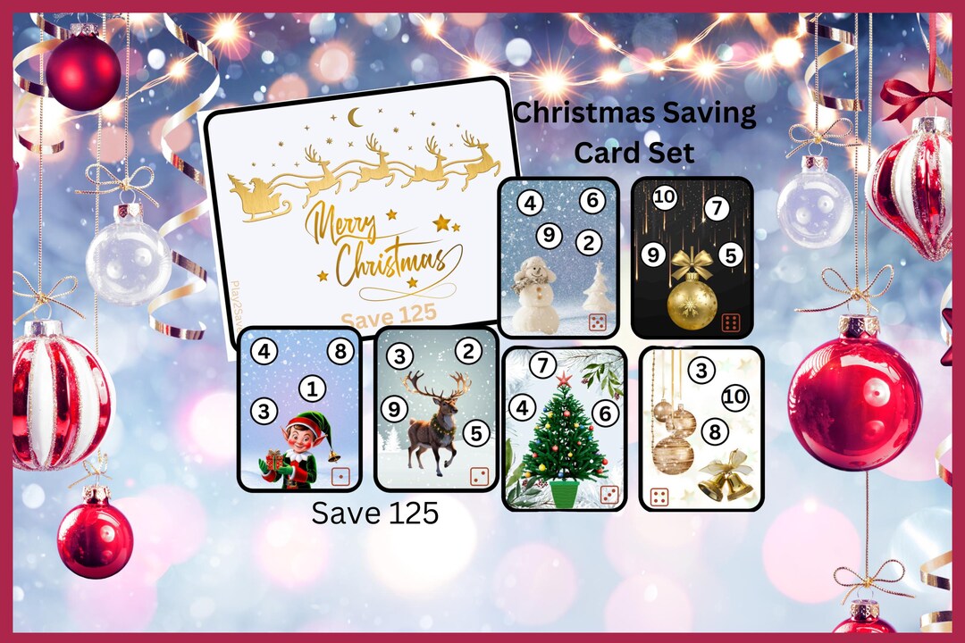 Christmas Savings Card Challenge and A5 Dashboard - Etsy