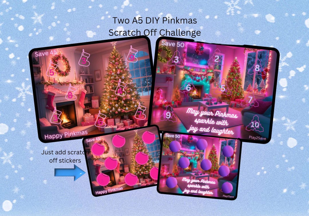 Two DIY Scratch off Saving Challenges for Christmas - Etsy