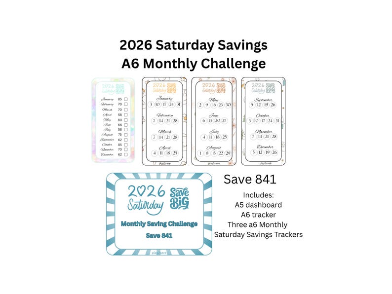 Save the Date / 2026 A6 Saving Tracker / Save 841 - Etsy UK