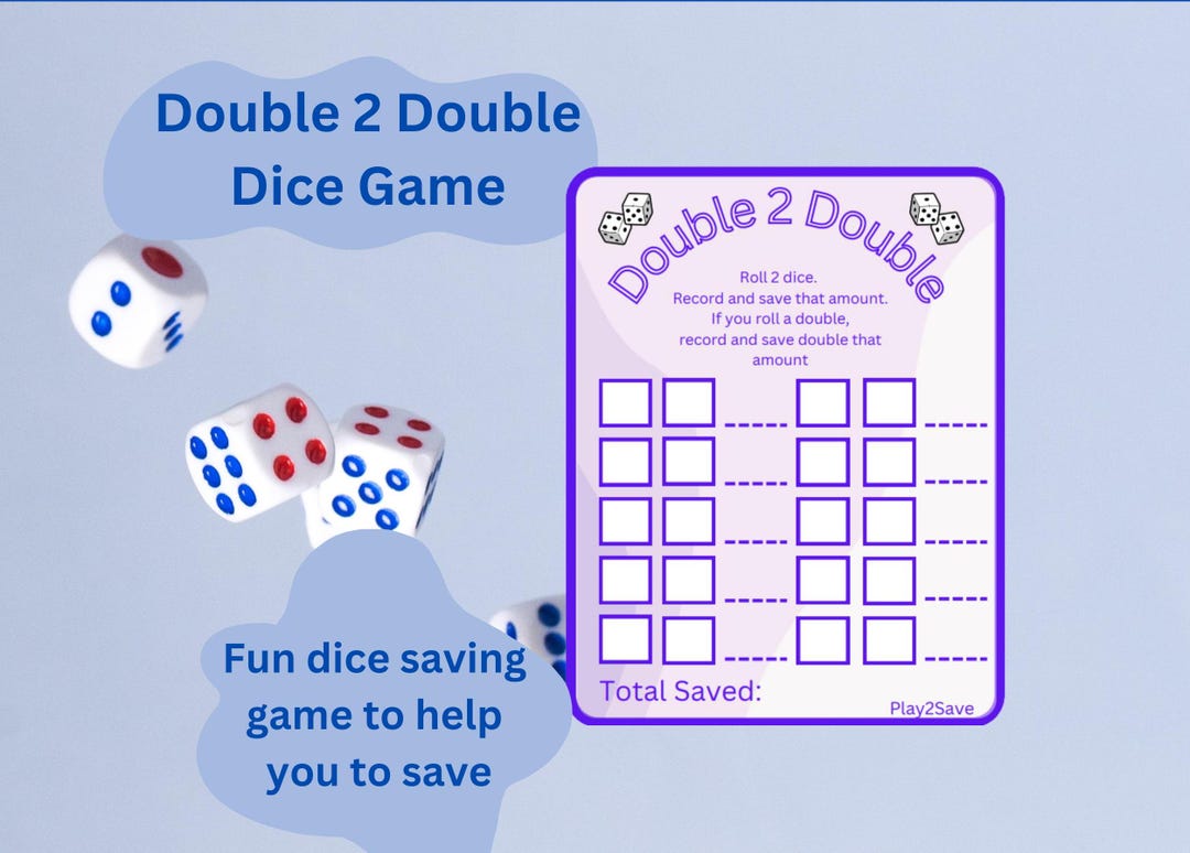 Low Budget Dice Saving Challenge Game A5 - Etsy