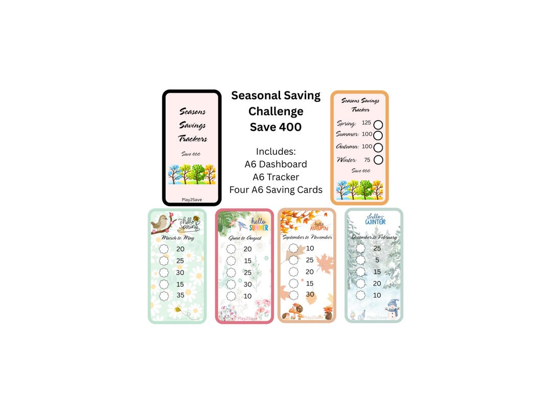 Seasonal Saving Challenge to Save 400 - Etsy