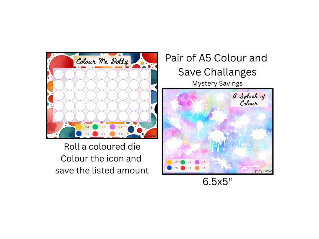 Pair of A5 Colour and Save Challenges / Mystery Savings - Etsy