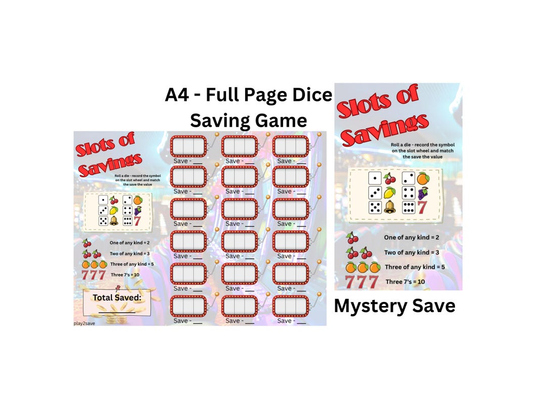 Full Page (A4) Dice Saving Challenge Game / Lower Budget / Mystery ...
