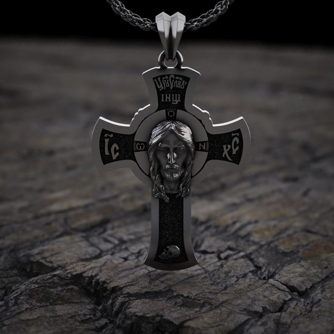Silver Jesus Cross Pendant, Men's Jesus Christ Necklace, Sterling ...