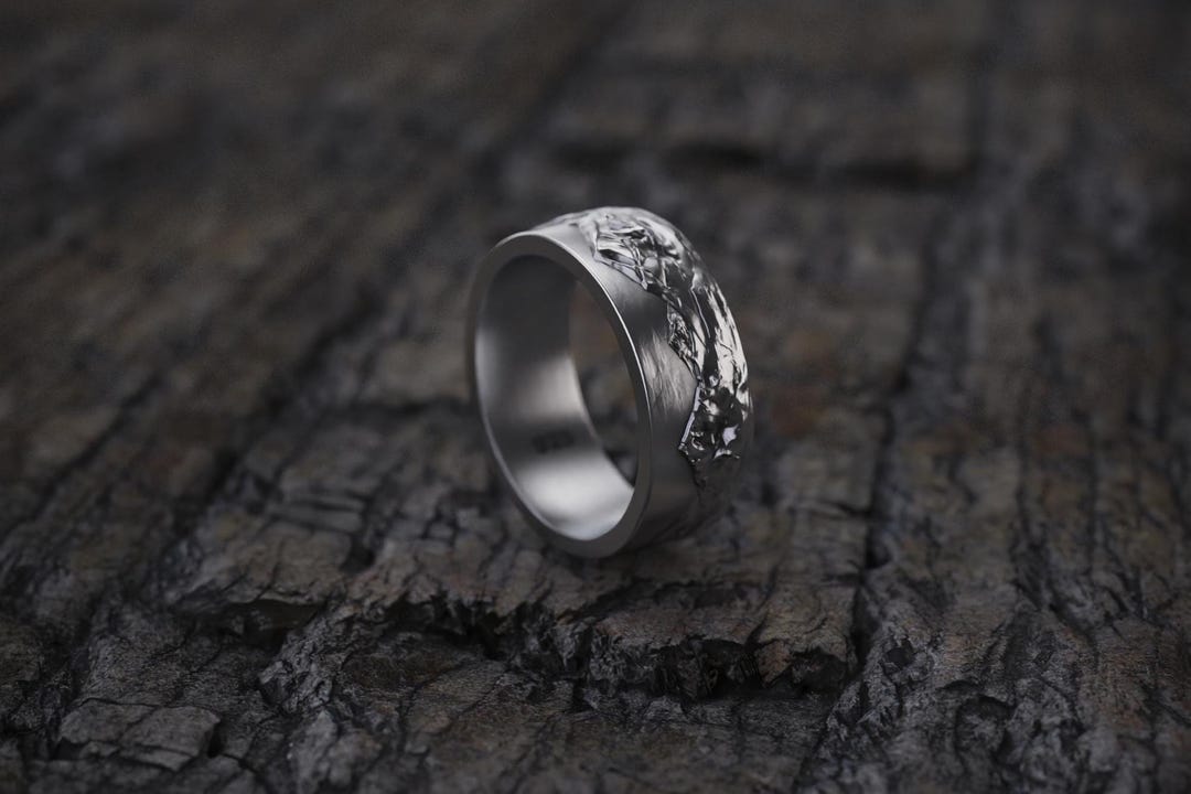 Mountain Range Ring, Silver Ring, Mens Wedding Ring, Womens Wedding ...