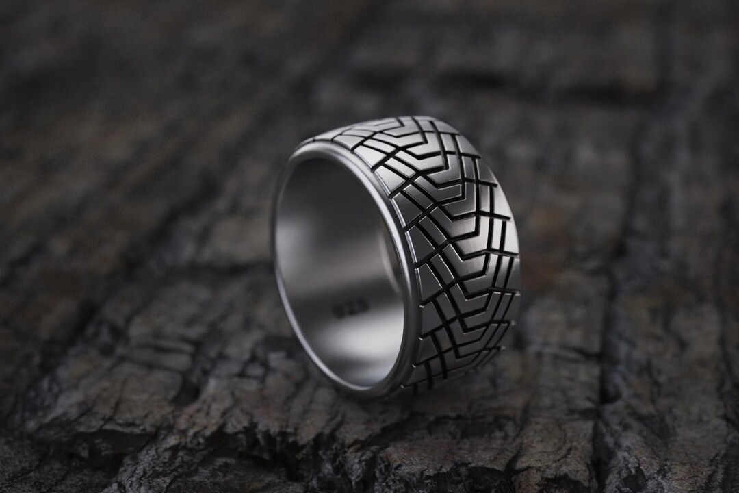 Car Racer Tire Band Ring, Racing Wedding Band, Car Guy Ring, Motorcycle ...