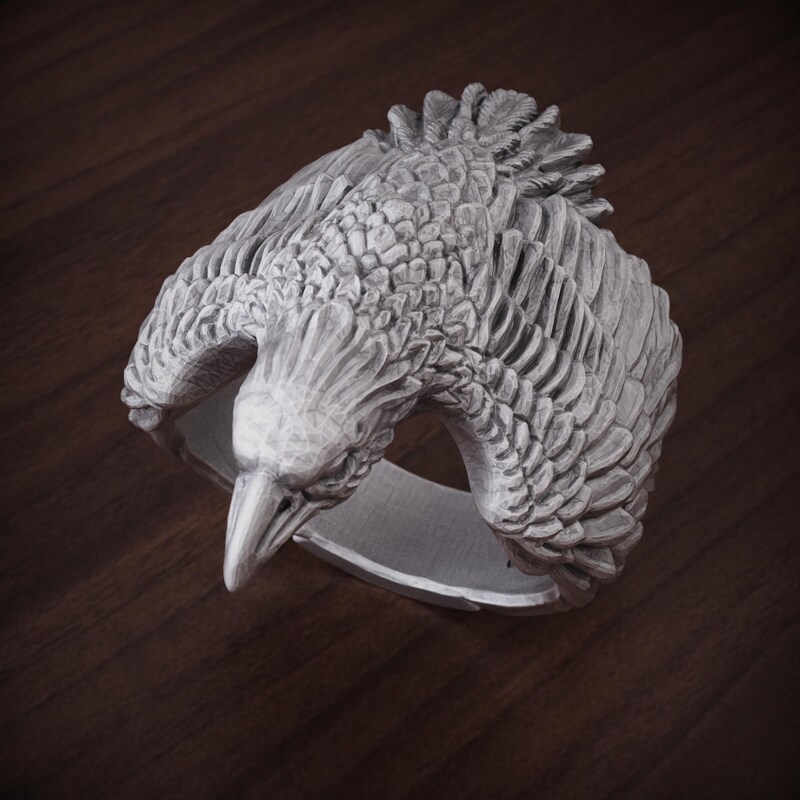 Raven Wedding Ring - Etsy