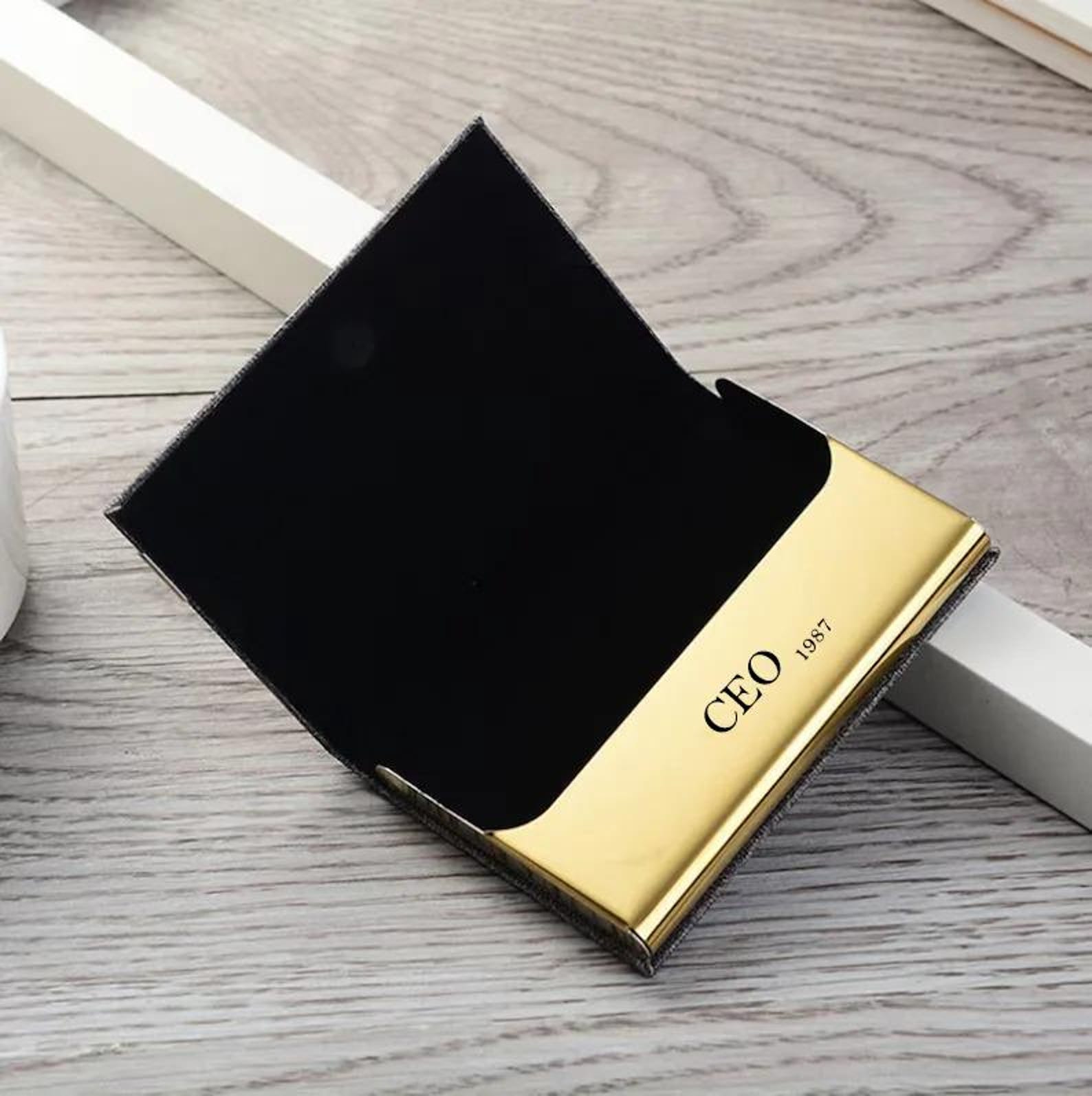 Personalized Business Card Holder - Custom Name Wallet, Groomsman Gift ...