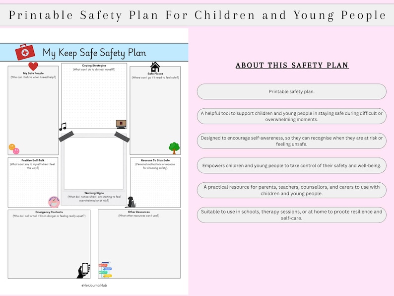 DIGITAL DOWNLOAD | PDF | Printable Keep Safe Safety Plan for Children ...