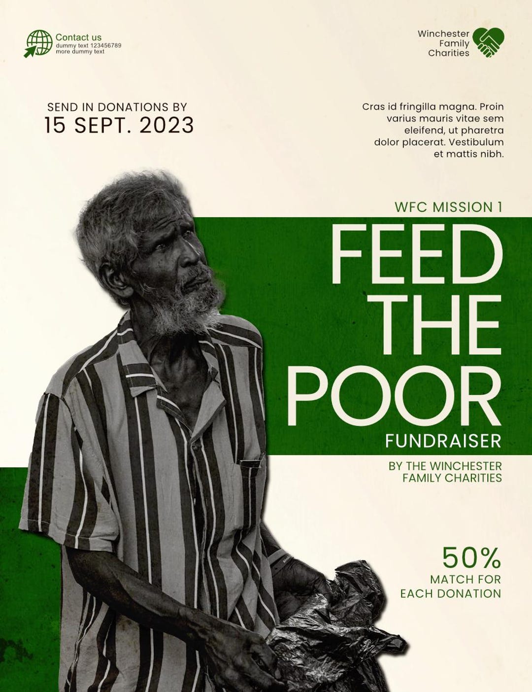 Editable Charity Event Flyer Template "feed the Poor" for Social Media ...
