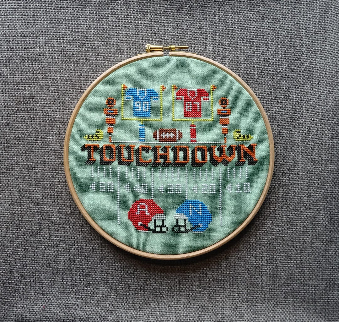 American Football Cross Stitch Pattern: 'touchdown' (PDF Pattern) for Digital Download by Little ...