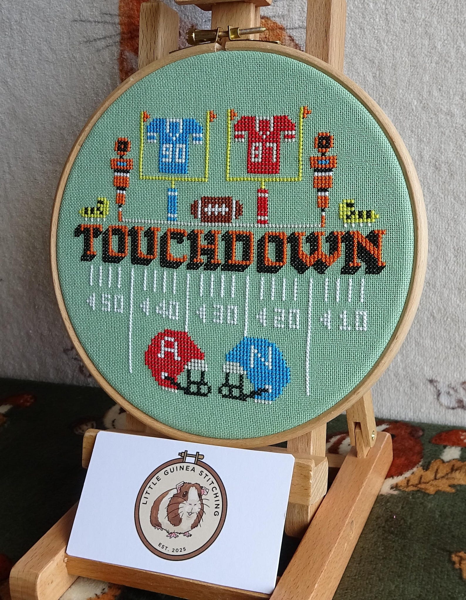 American Football Cross Stitch Pattern: 'touchdown' (PDF Pattern) for Digital Download by Little ...