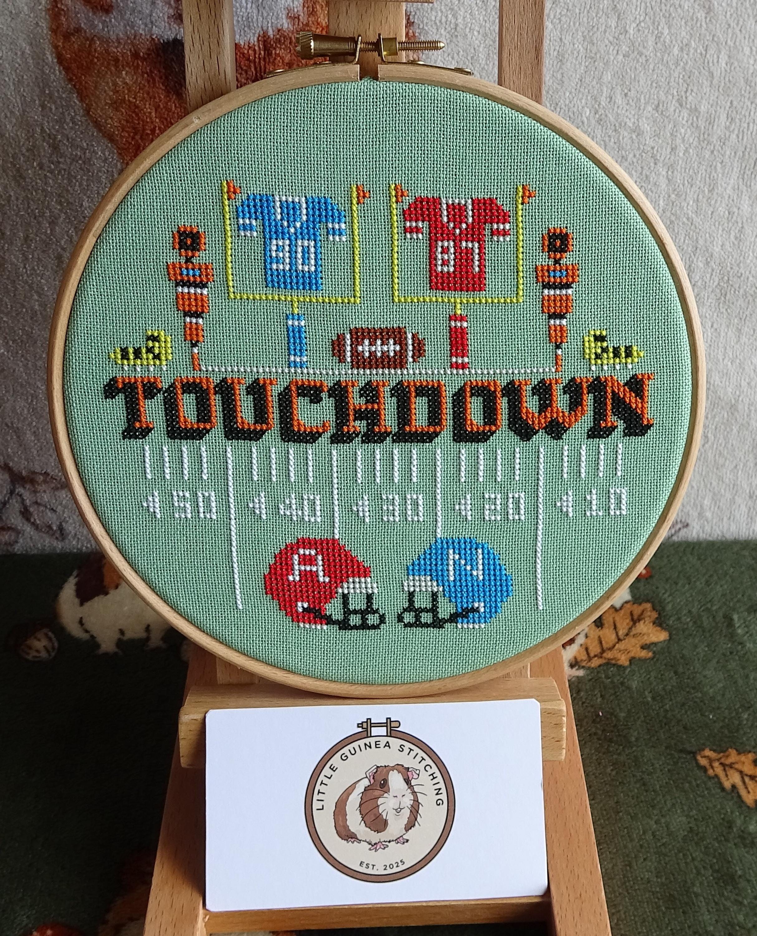American Football Cross Stitch Pattern: 'touchdown' (PDF Pattern) for Digital Download by Little ...