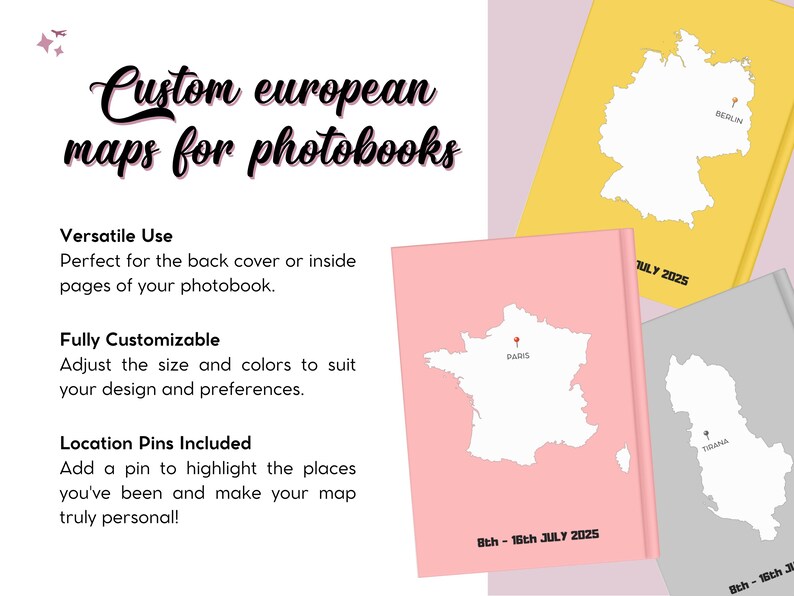 51 Europe Countries Map | Travel Map | Maps for Photobook & Scrapbook ...
