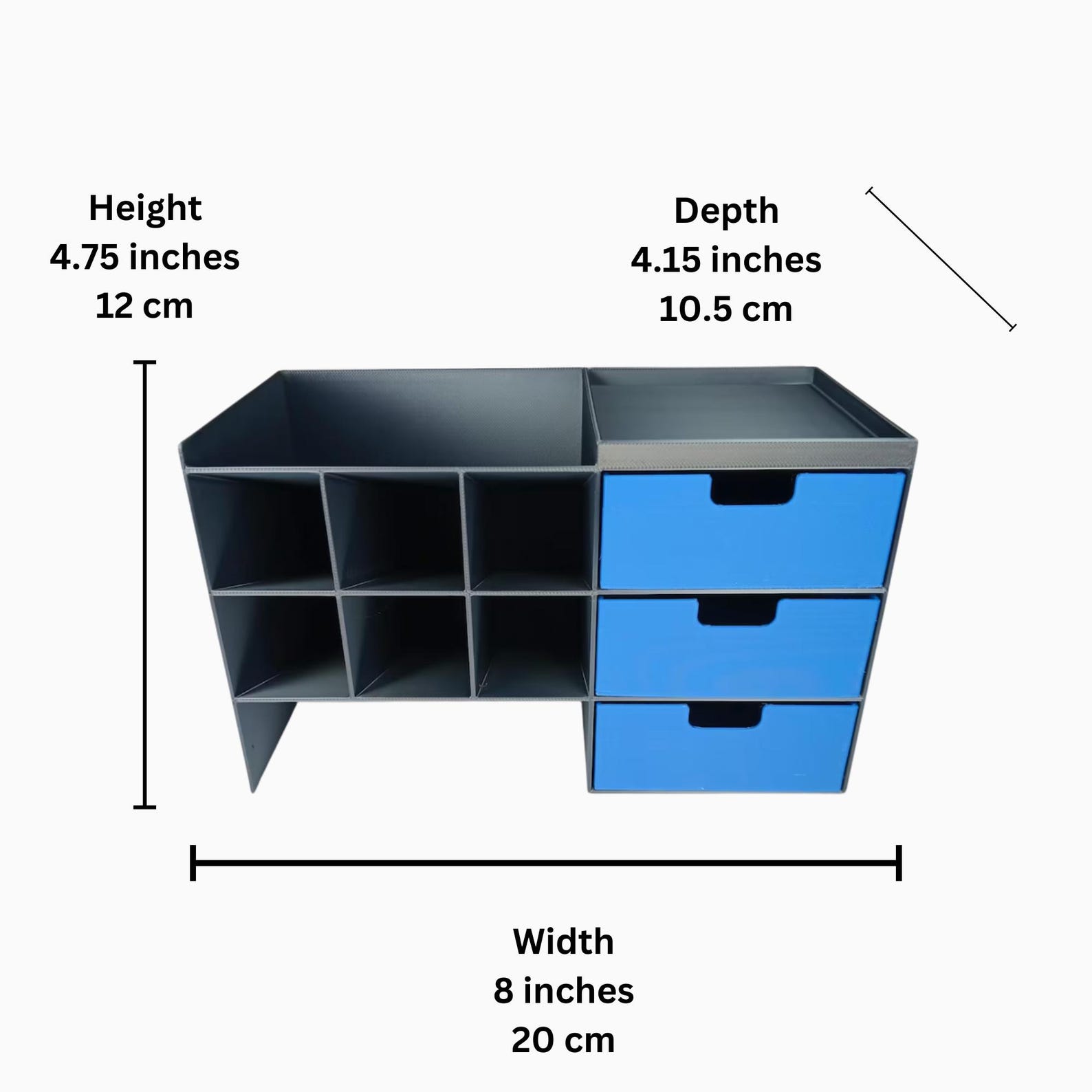 3-drawer Desktop Organizer With Pencil Holder | Compact Desk Storage ...