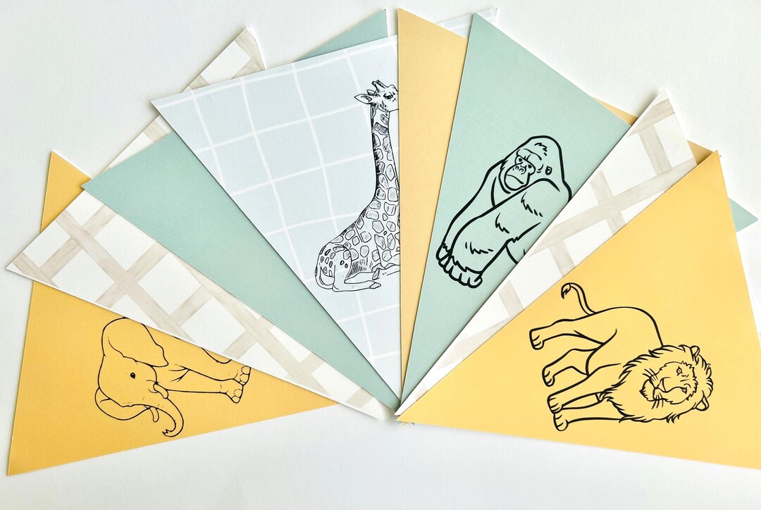 Safari Animal Cupcake Toppers & Banner, Neutral Jungle Party Decor - Etsy