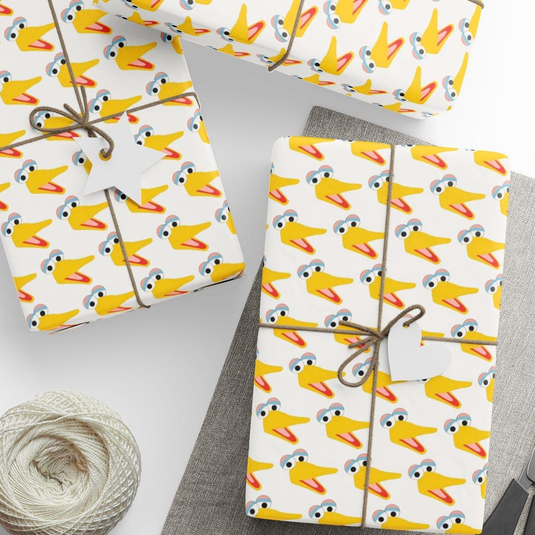 Wrapping Papers, Sesame Street Big Bird Inspired Pattern, Gift Wrap ...