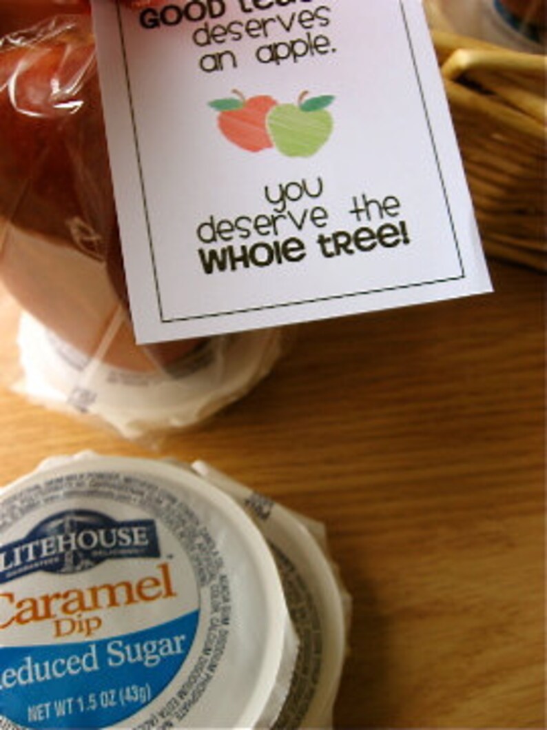 Printable- PDF- Apple for the Teacher Tag - Teacher Appreciation Idea ...