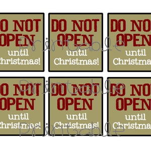 Printable- PDF- Do Not Open Until Christmas- Christmas Package Gift Tag ...