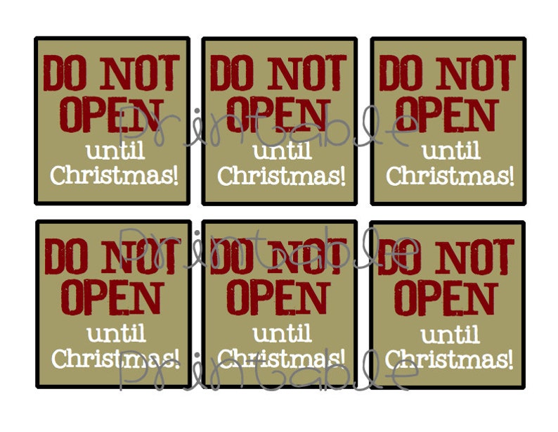 Printable PDF Do Not Open Until Christmas Christmas Package Gift Tag - Etsy