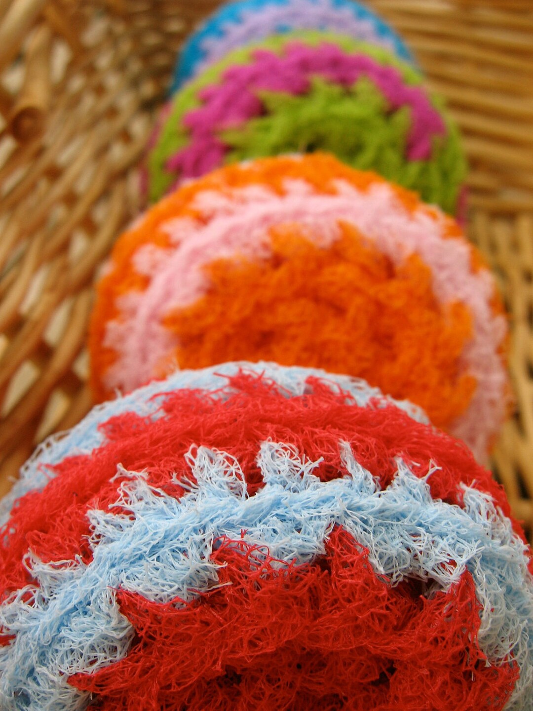 Set of 4- Happy Swirl Nylon Net Scrubbies - Etsy
