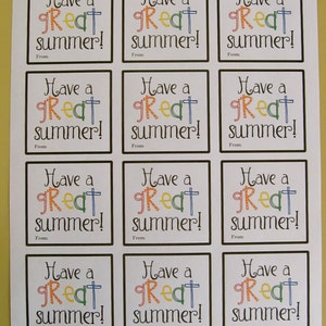 Printable- PDF- Have a Great Summer Gift Tag- End of School, Summer ...